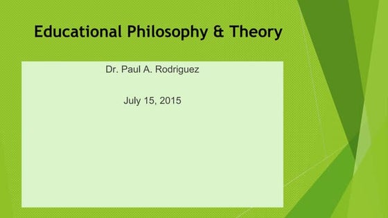 Philosophy of Education | PPT