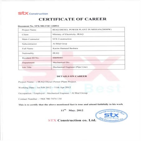 stx certificat | PDF