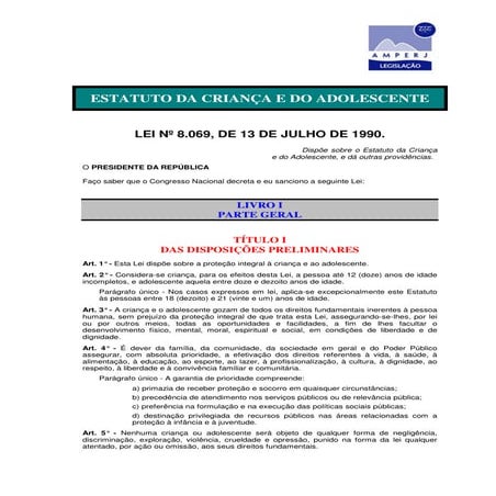 Eca: Estatuto da Criança e do Adolescente | PDF