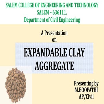 Expanded Clay Aggregate ppt | PPTX