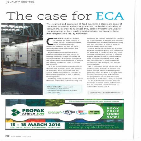 Electrochemically Activated Water (ECA) | PDF