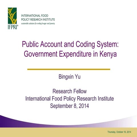Public Account and Coding System; Government Expenditure in Kenya by ...