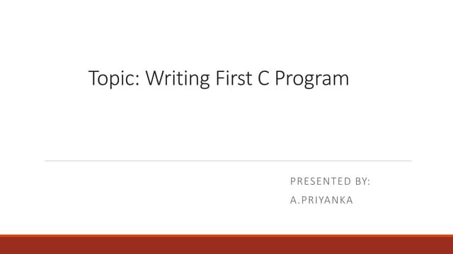 Writing First C Program Ppt 6147