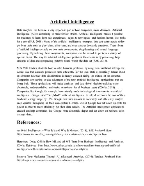 MIS 2502 Assignment PP | PPT