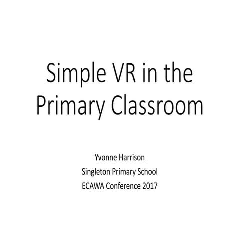 Simple VR in Primary Schools | PDF