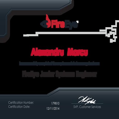 FireEye Junior Systems Engineer | PPT