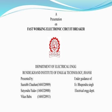Electronic circuit breaker by saurabh chauhan | PPT