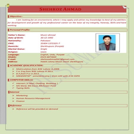 Fresh Cv (2) (1) | PDF