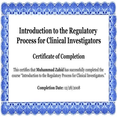 Introduction to Regulatory Process for Clinical Investigations | PPT