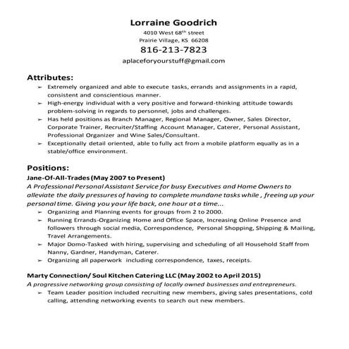 Sally Peck Resume | DOCX