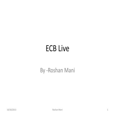 Ecb live | PPT