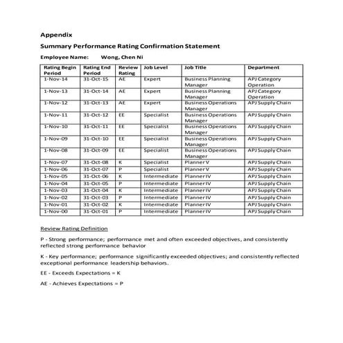 Job Performance Rating Appendix | DOCX
