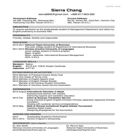 HAN-YEN-CHANG-CV | PDF