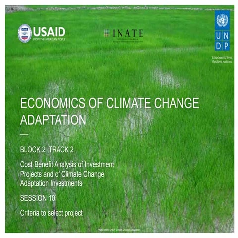 Economics of Climate Change Adaptation Training - Session 10 | PPT