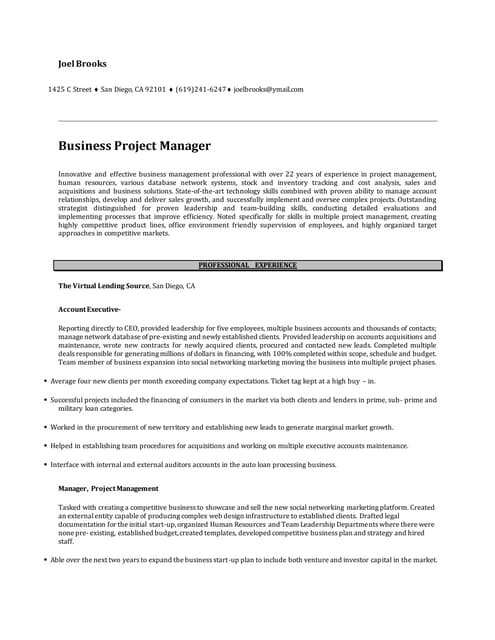 Business resume sample | PDF