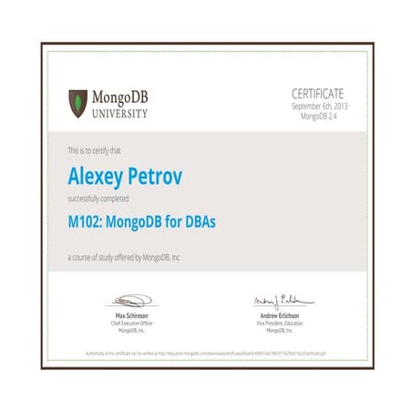 Mongodb Certificate | PDF