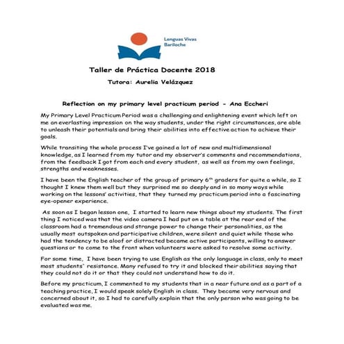 Conclusion on the practicum period | DOCX