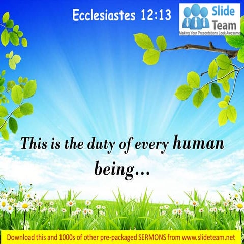 Ecclesiastes 12 13 this is the duty of every power point church sermon ...