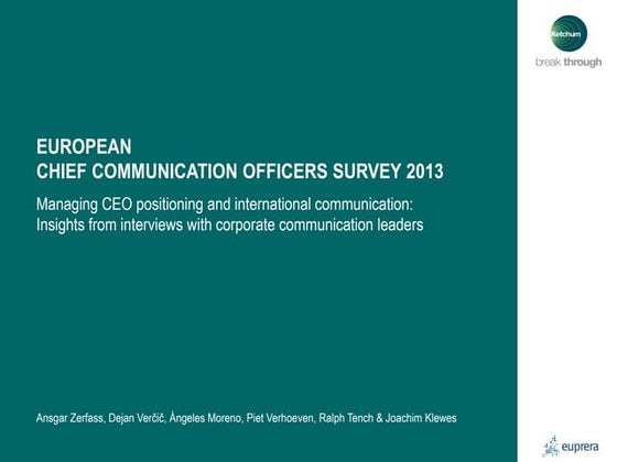 What Makes a Chief Communications Officer Excellent? | PDF