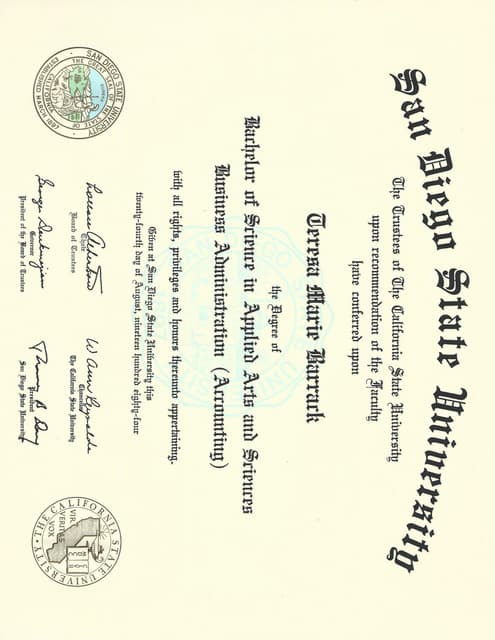 University of San Diego Diploma | PDF | Graduation | Personal ...