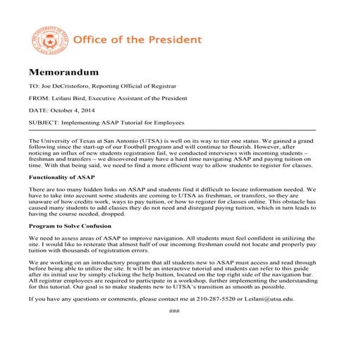 Memorandum | PDF