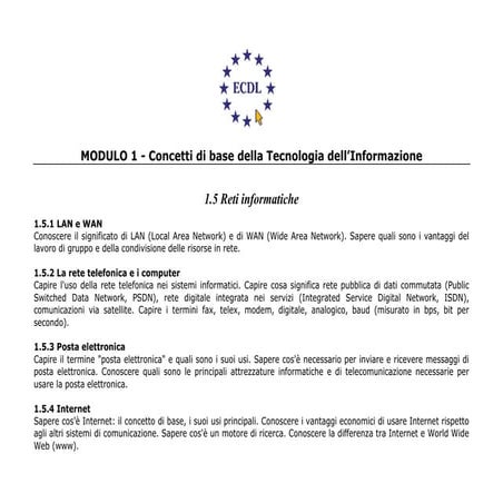 Ecdl Modulo 1.5b | Secondary Education | Education