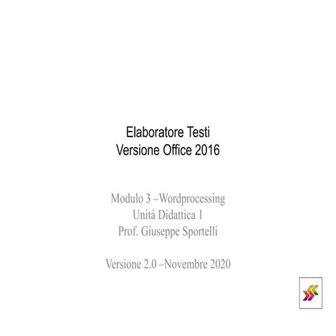 Nuova Ecdl Word Processing N1 Ppt