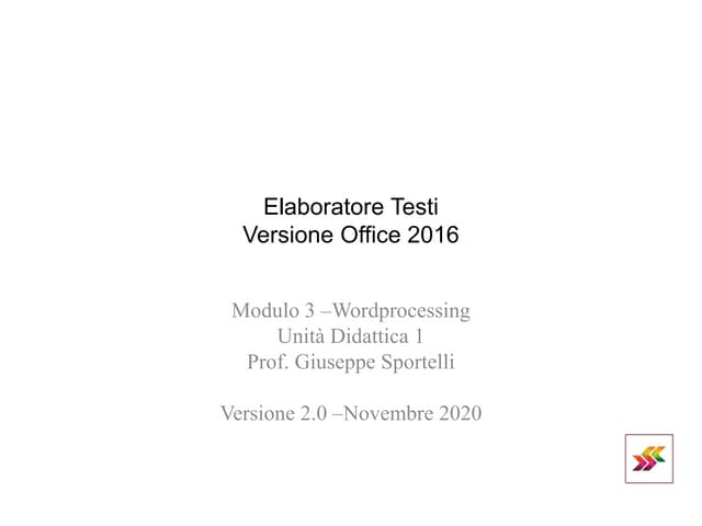 Nuova Ecdl Word Processing N1 Ppt