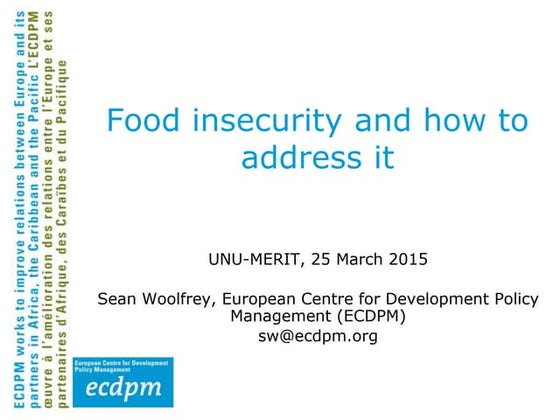Food loss and waste reduction in support of sustainable food systems | PPT