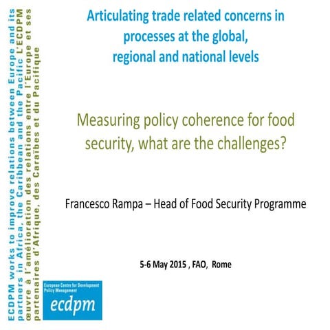 Measuring policy coherence for food security, what are the challenges? | PPTX