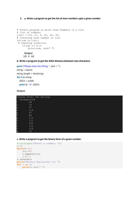Cbse Class 12 Computer Practical Python Programs And Mysql Docx Programming Languages