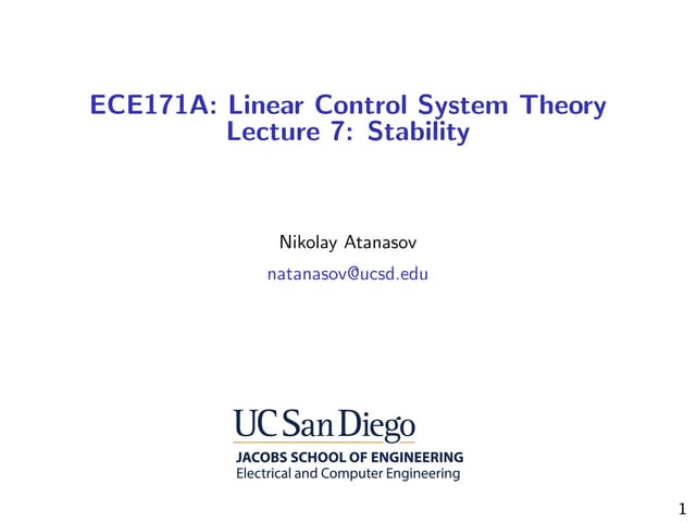 Stability of Control System | PPTX