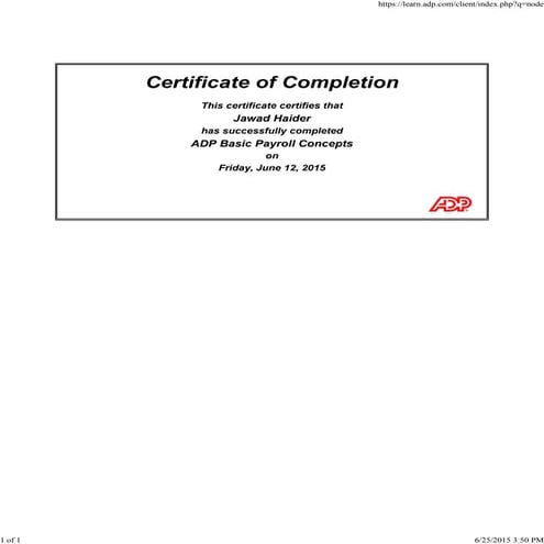 ADP Basic Payroll Concepts | PDF