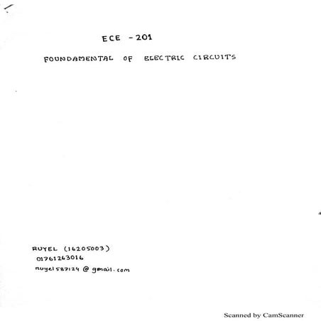 Foundamental of electric circuit (ece 201) | PDF