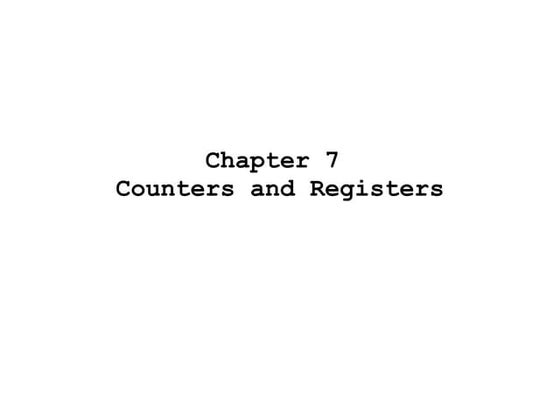Logic Design - Chapter 8: counters | PPT