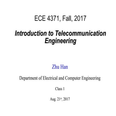 Introduction to Telecommunication Engineering | PPT
