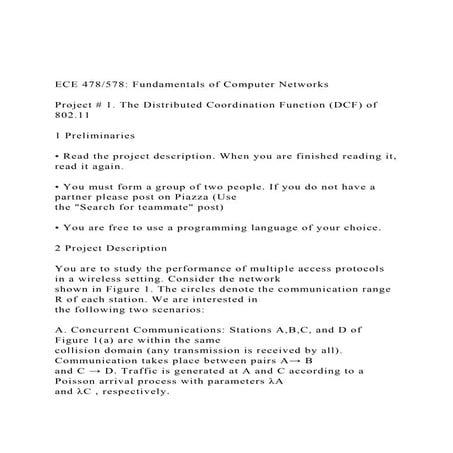 Ece 478578 Fundamentals Of Computer Networksproject 1 Docx Computer Networking Computing
