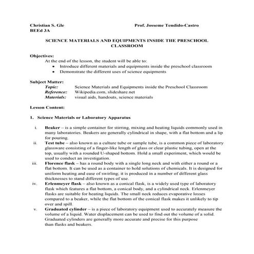 SCIENCE MATERIALS AND EQUIPMENTS INSIDE THE PRESCHOOL CLASSROOM (Part 2 ...