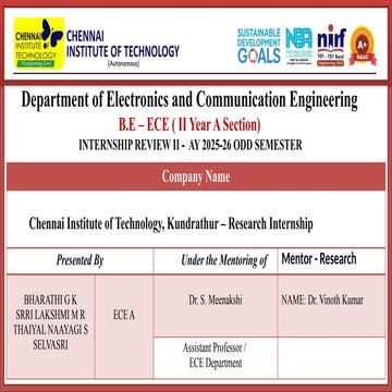 ECE__Internship_Review-format-.p reasearch internshipptx | PPTX