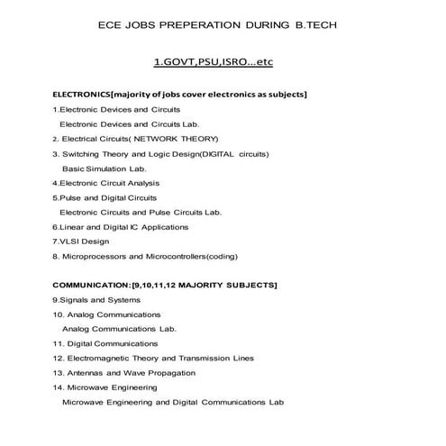 Ece jobs preperation during b.tech