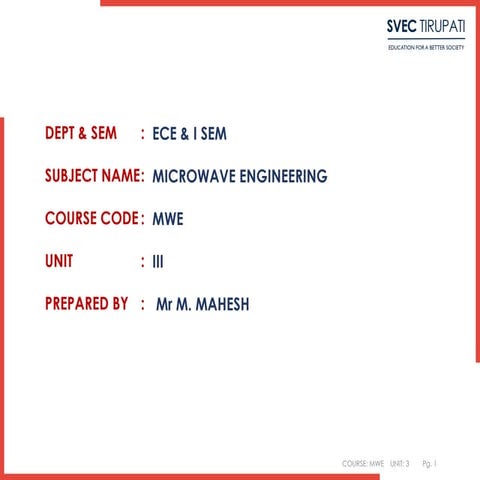 MWE UNIT wise ppts for microwave power supplies | PPT