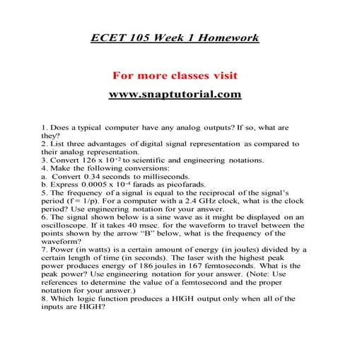 Ecet 105 Effective Communication - snaptutorial.com