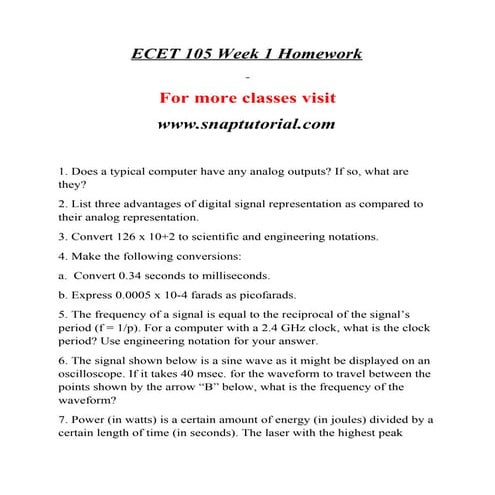 ECET 105 Technology levels--snaptutorial.com
