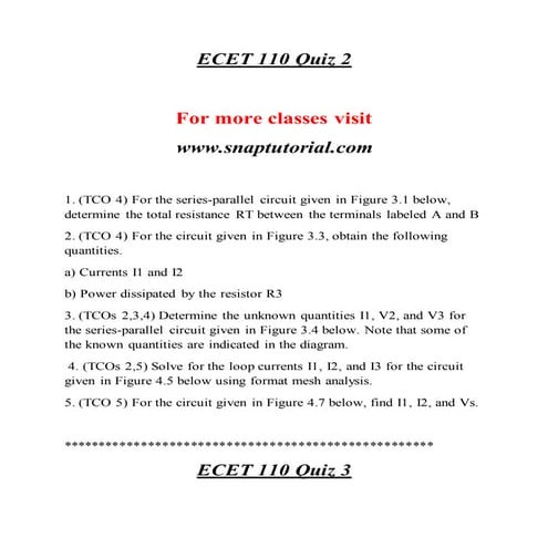 Ecet 110 Success Begins / snaptutorial.com