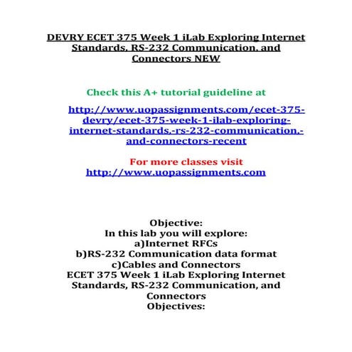 ECET 375 Entire Course NEW | PDF