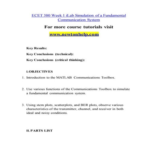 ECET 380 Success Begins/Newtonhelp.com