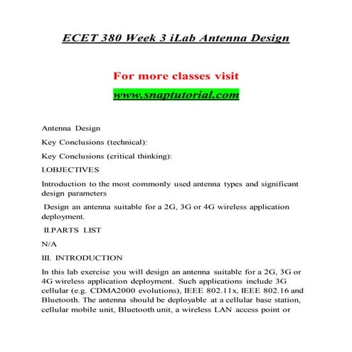 Ecet 380 Success Begins / snaptutorial.com