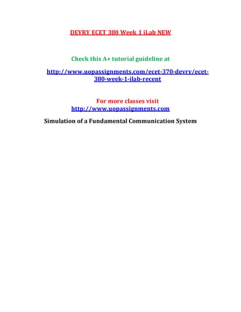 ECET 380 Success Begins/Newtonhelp.com