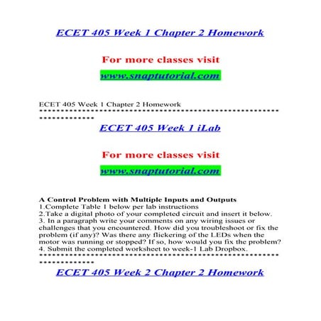 Ecet 405 Exceptional Education / snaptutorial.com
