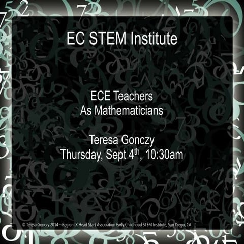 ECE Teachers as Mathematicians | PPT